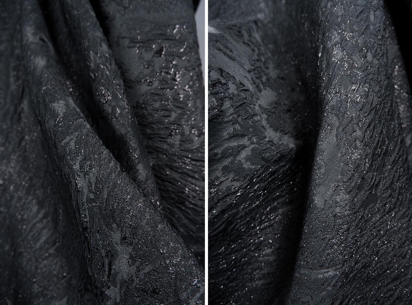 Embossed Fabric, Black Jacquard Fabric, Glitter Thread Blended Fabric ...