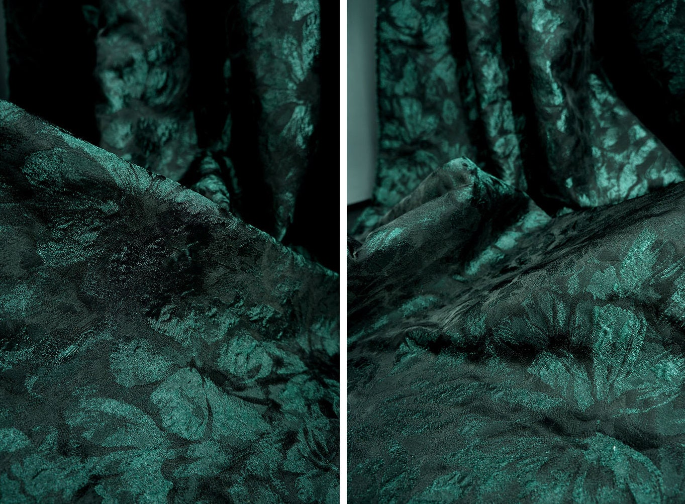 Floral Jacquard Fabric, Luxury Green Fabric, Gradient Color Painting ...