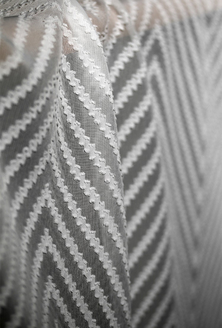 Geometric Jacquard Fabric, See-through Fabric, Black White Mesh Fabric ...