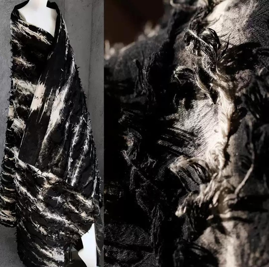 Tattered Knit Fabric, Stretch Knit Fabric, Tie-dyed Fabric, Distressed ...