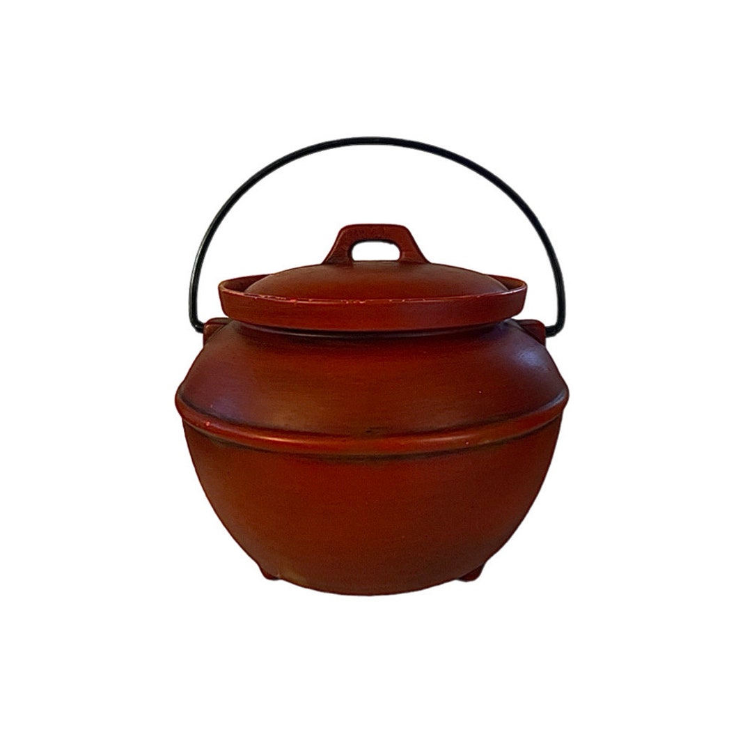 Mid Century California Pottery Bean Pot Red Calif USA Vintage - Etsy