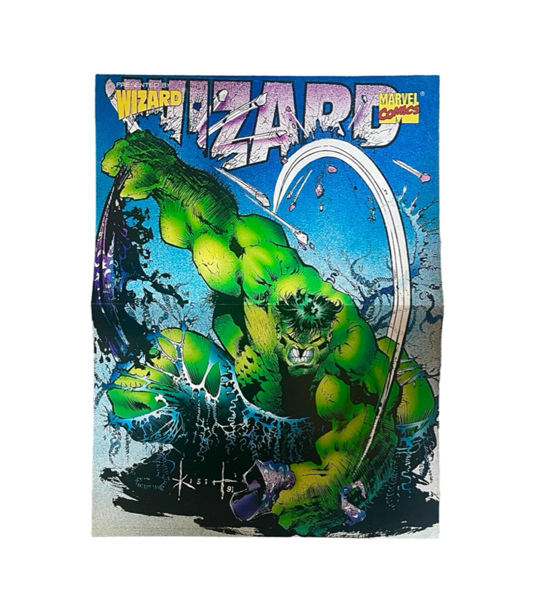 Vintage Incredible Hulk Poster Wizard Comics Magazine Sam Keith 1991 ...