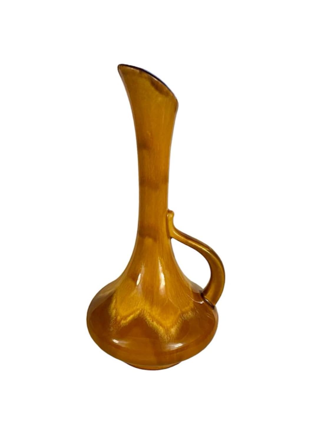 Mid Century HAEGER Honey Gold and Brown Drip Glaze Ewer Vase/pitcher by ...