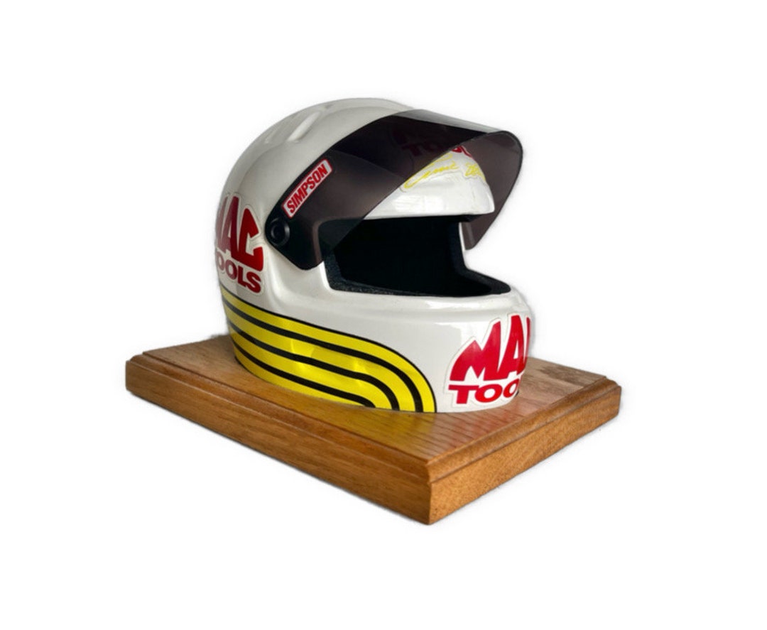 Collectible Mac Tools Ernie Irvan NASCAR Simpson Mini Helmet Wood Base ...