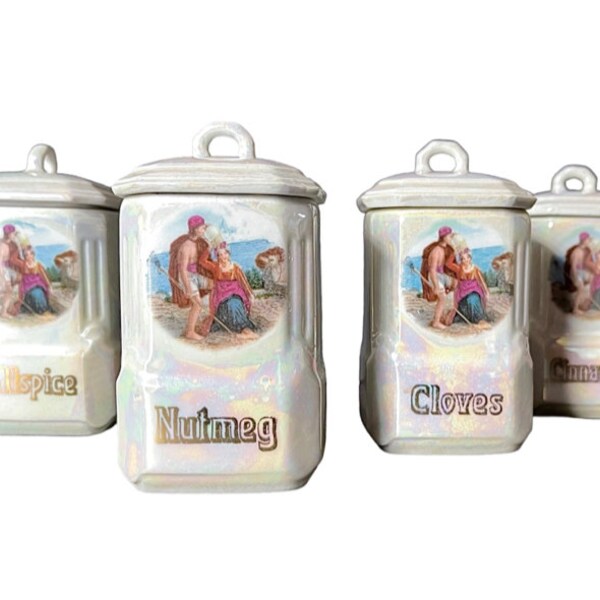 German Lusterware Canisters - Etsy