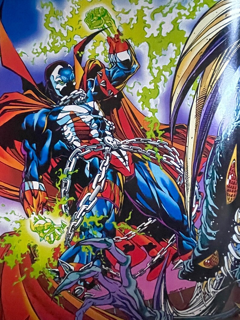 Vintage Spawn And Angela Poster Wizard Comics Magazine Todd Mcfarlane