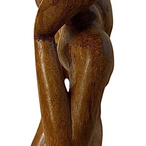 Abstract “the Thinking Man” Wooden Carved Figurine Statue - Etsy