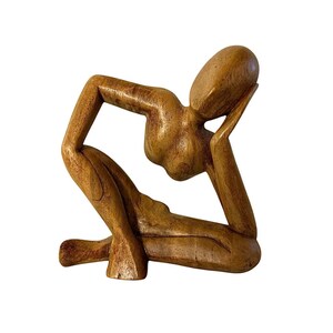 Abstract “the Thinking Man” Wooden Carved Figurine Statue - Etsy