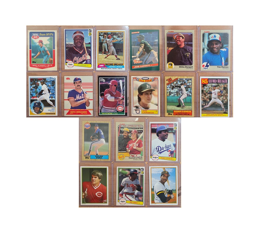 Vintage Basebll Card Lot 1980’s Stars 18 Cards - Etsy