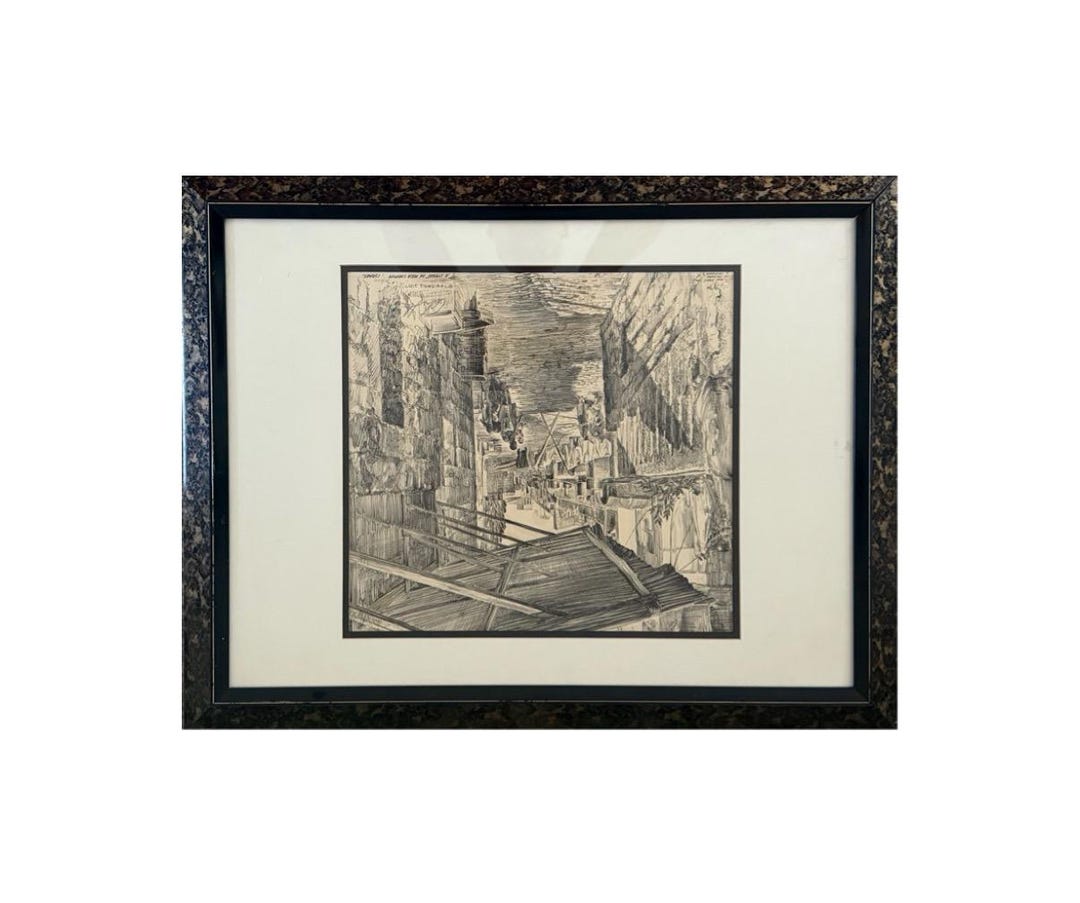 Vintage Etching Print “A Street in Mea Shearim, Israel” Alec Stern ...