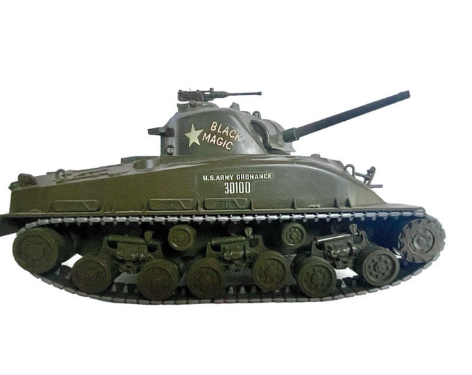 Mid Century Sherman Tank Plastic Model Kit “black Magic” 1:35 Assembled ...
