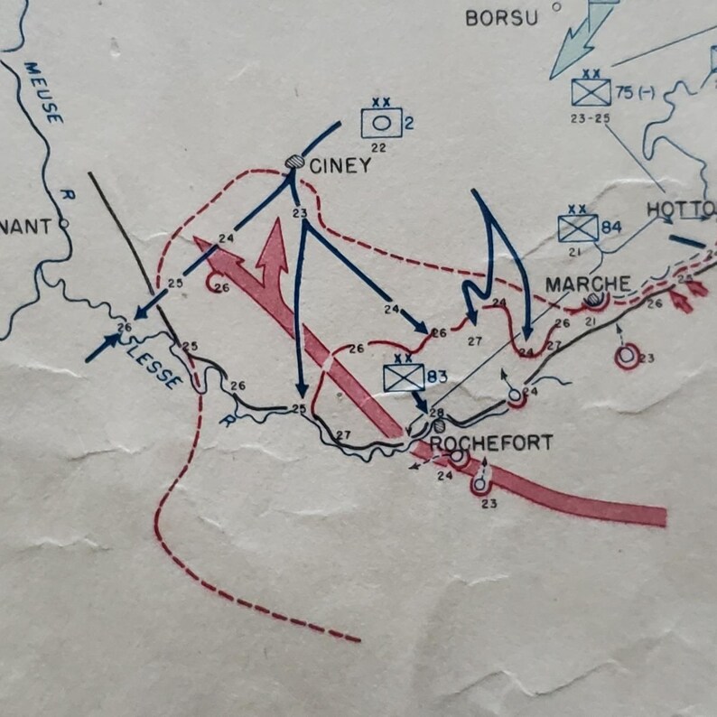 1219----WWII Map VII Corps Amazing Details - Passed by Censor - Etsy