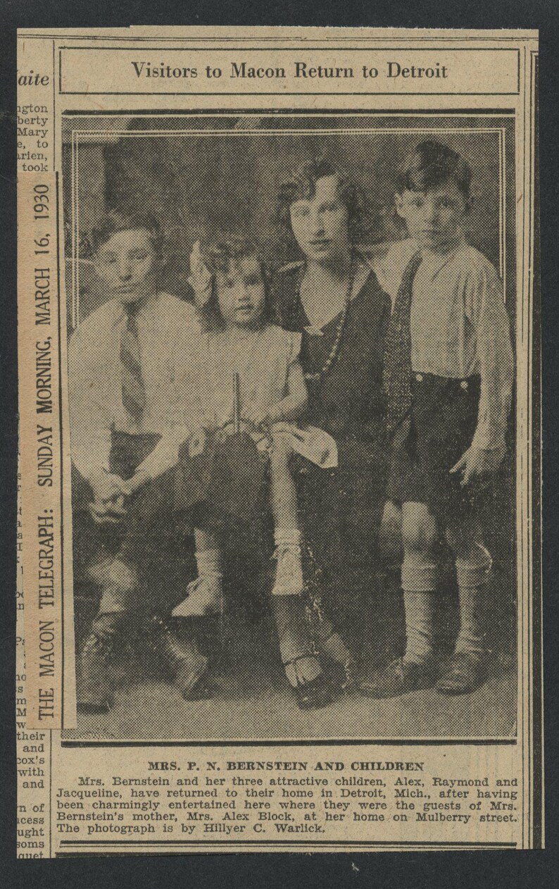 0414----1930 Bernstein Family Photo Clipping Detroit MI - Genealogy ...