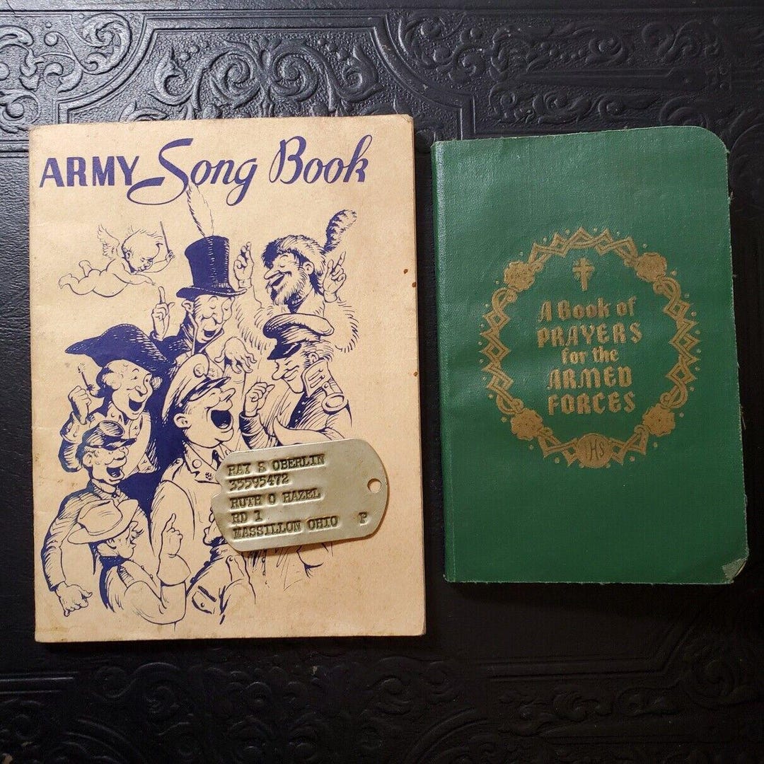 1077WWII Massillon/ OH Ray Oberlin Dog Tag Prayer Book Song Book - Etsy