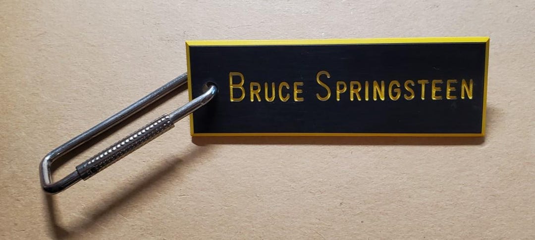 7302----springsteen Name Tag Key Ring - Etsy