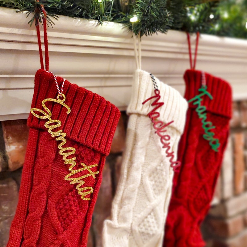 Stocking Name Tag - Etsy