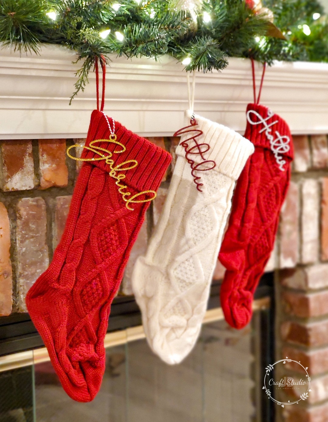 3D Stocking Name Tags Acrylic Christmas Stocking Name Tag Personalized ...