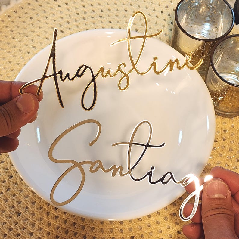 Personalized Place Cards Acrylic or Wood, Custom Name Plates for ...