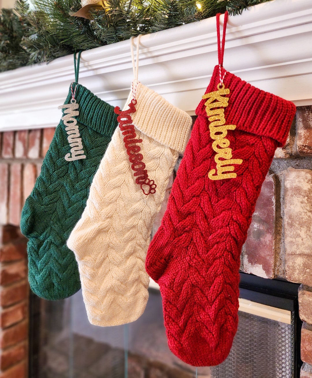 3D Stocking Name Tags Acrylic Christmas Stocking Name Tag Personalized ...