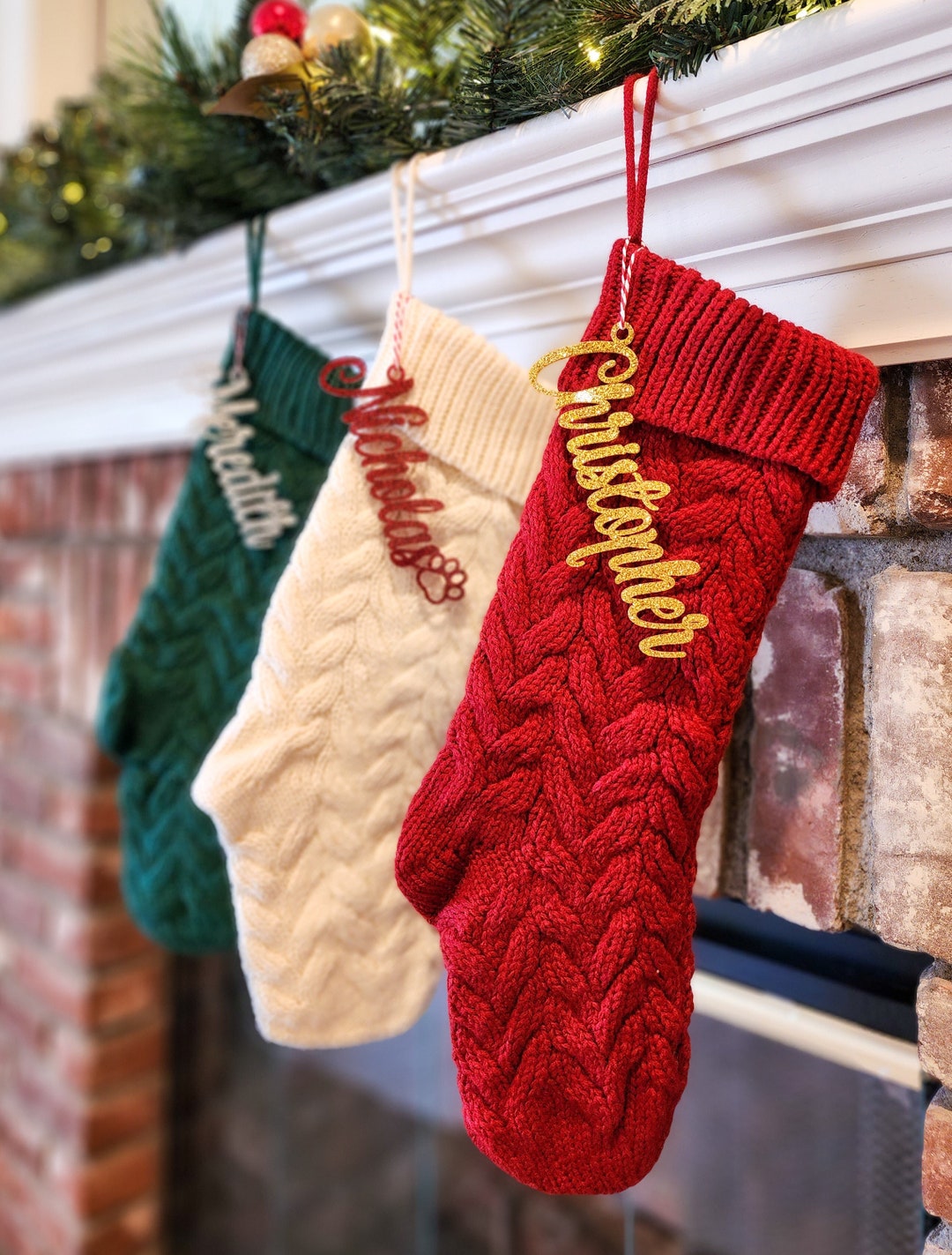 3D Stocking Name Tags Acrylic Christmas Stocking Name Tag Personalized ...