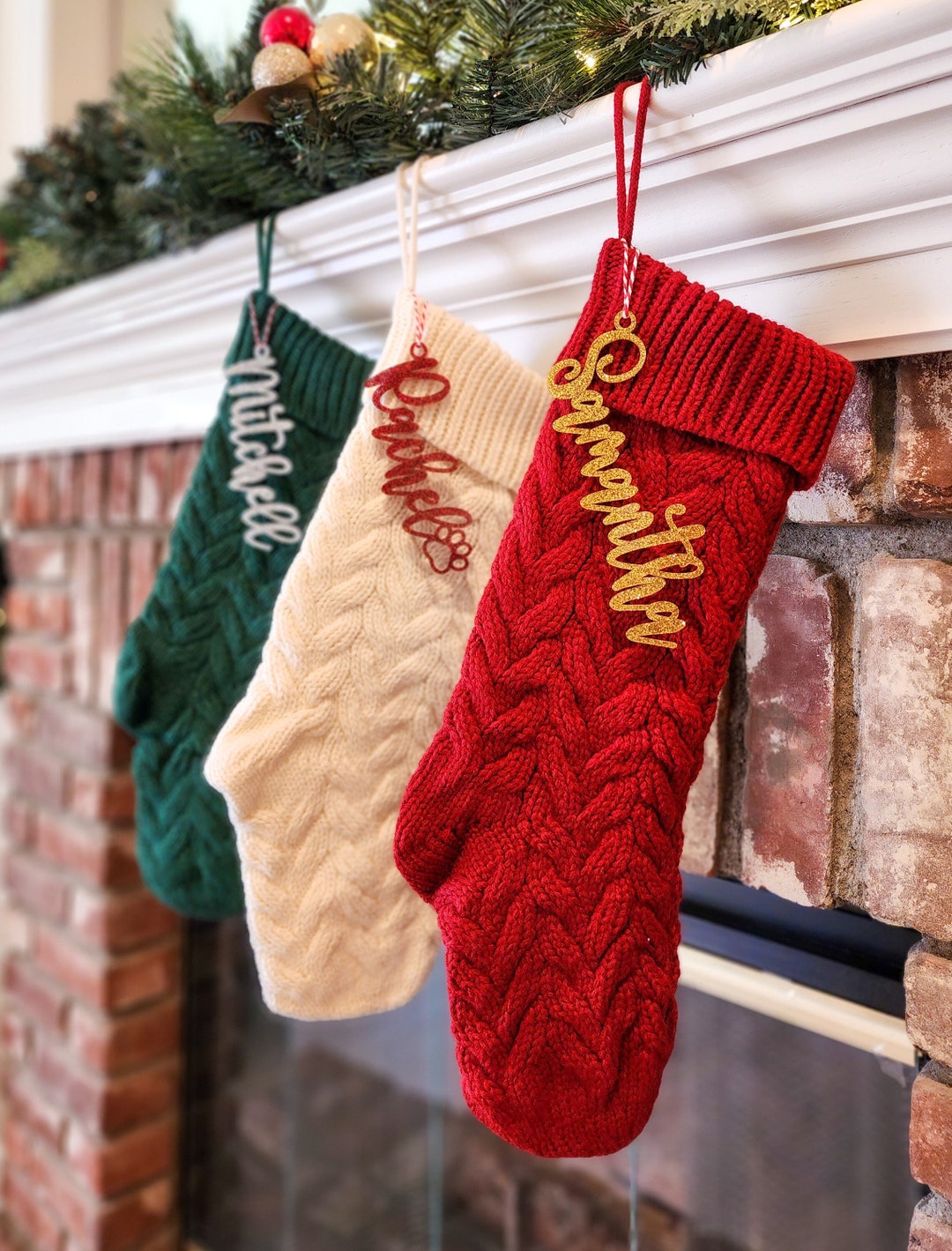 3D Stocking Name Tags Acrylic Christmas Stocking Name Tag Personalized ...