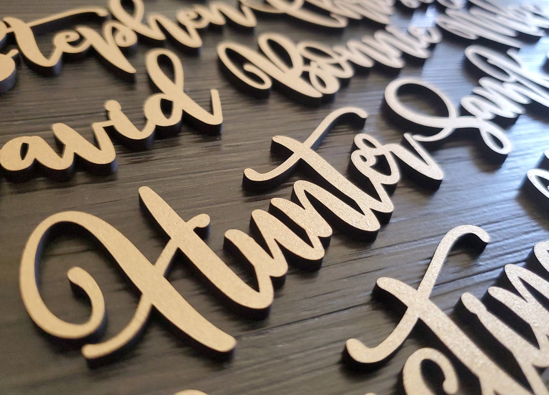 3D Wedding Name Place Card Wood Acrylic Place Name Setting Personalized ...