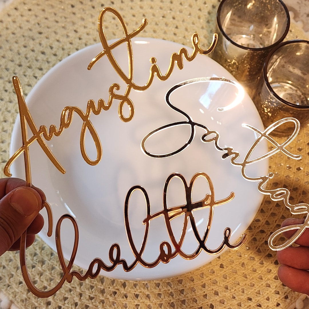 Personalized Place Cards Acrylic or Wood, Custom Name Plates for ...