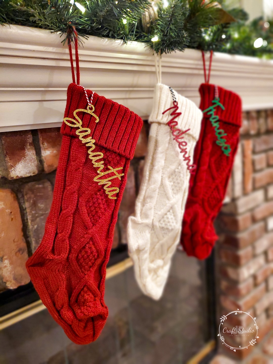 3D Stocking Name Tags Acrylic Christmas Stocking Name Tag Personalized ...