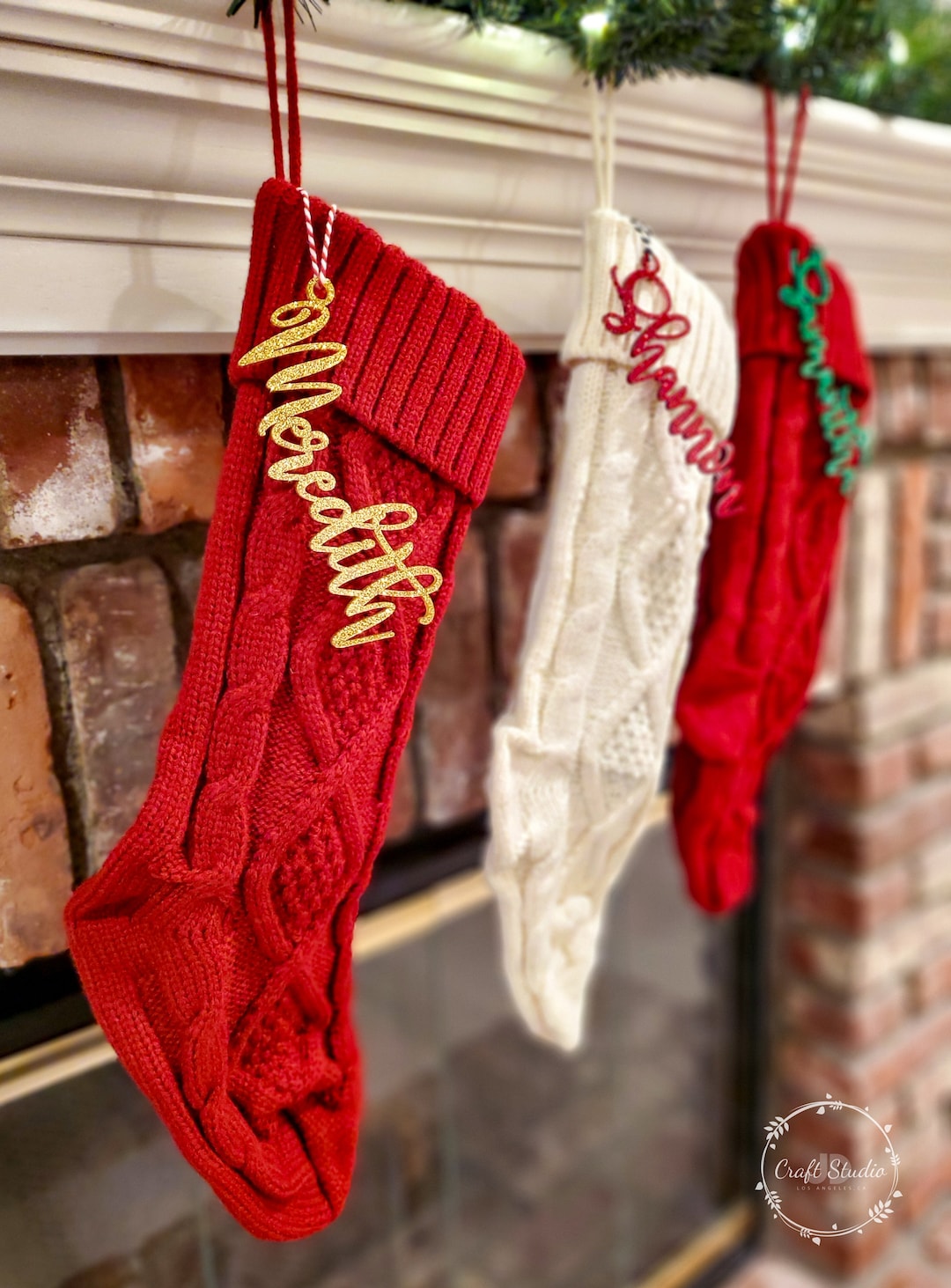 3D Stocking Name Tags Acrylic Christmas Stocking Name Tag Personalized ...