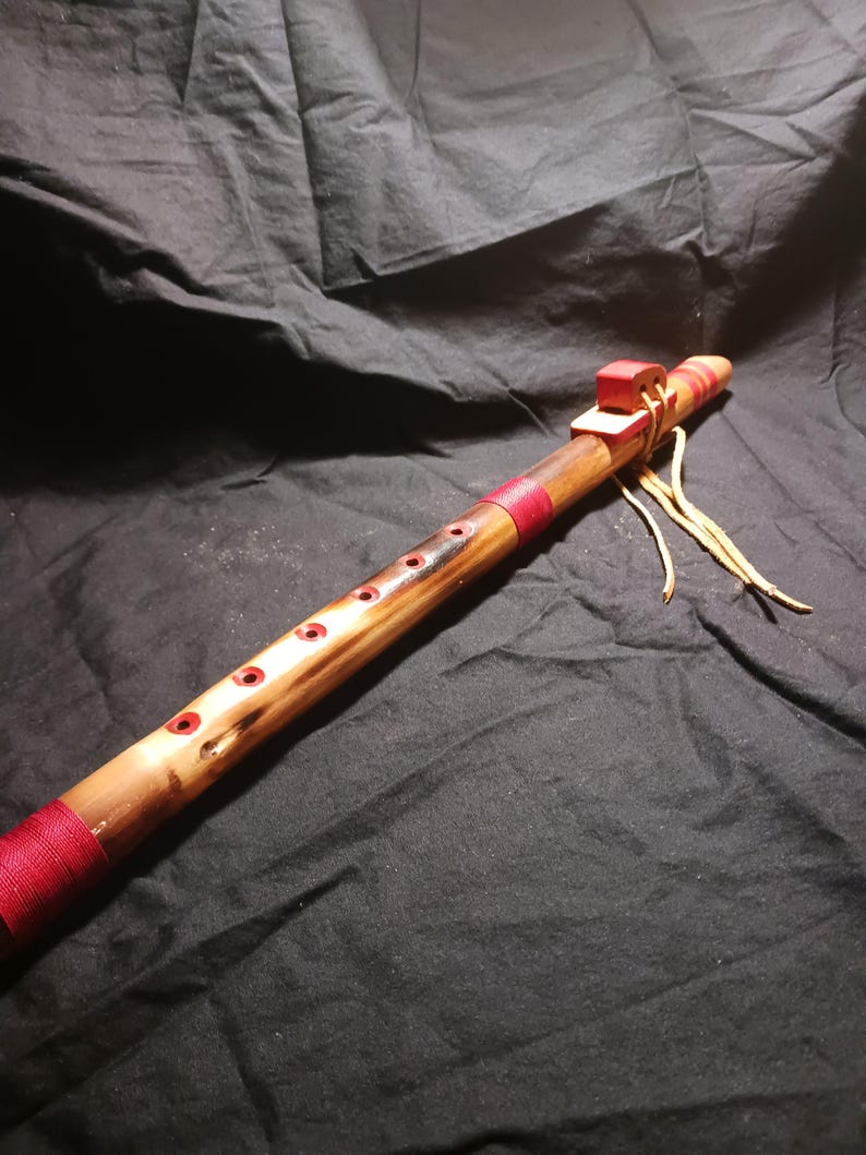 Beautiful Native American Rivercane Flute With Red Trim Perfect for ...