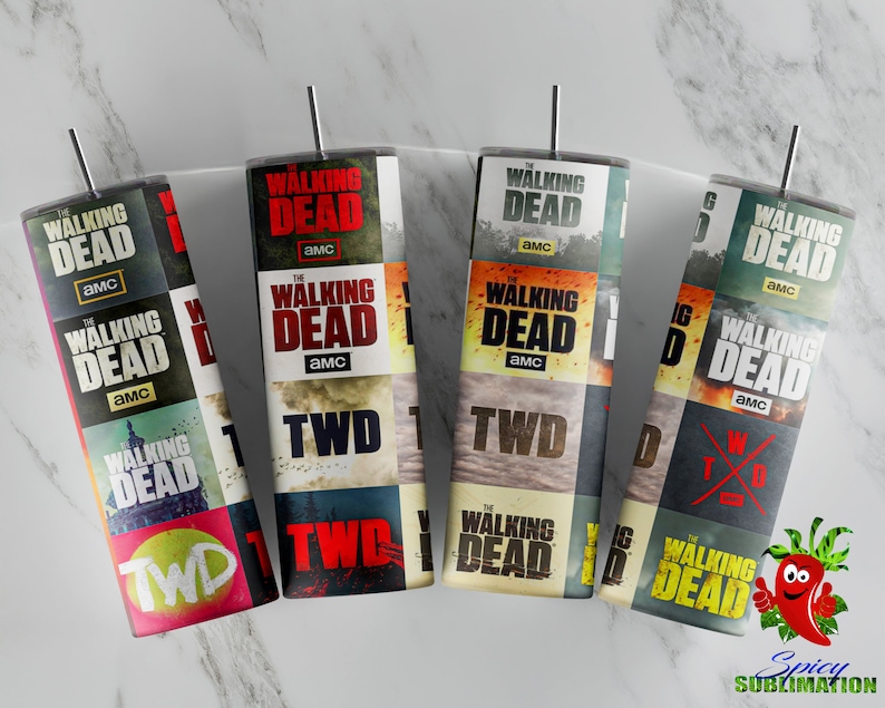Walking Dead Sublimation Waterslide 20oz Tumbler Wrap. Printable ...