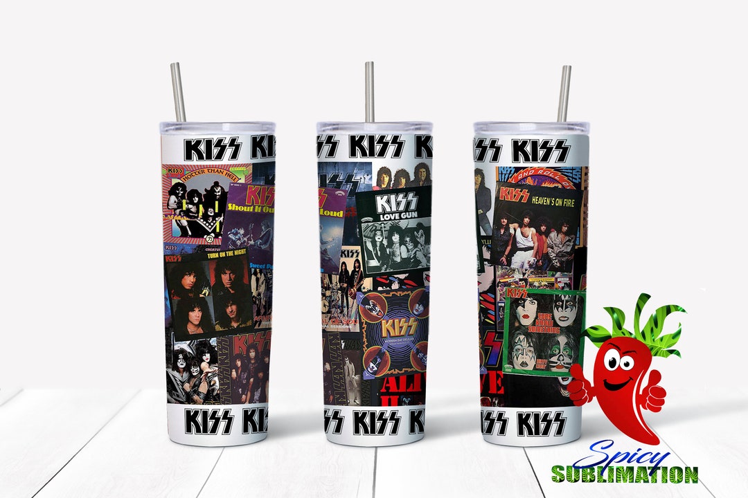 Kiss Rock Music Sublimation Waterslide Design 20oz Tumbler Full Wrap ...