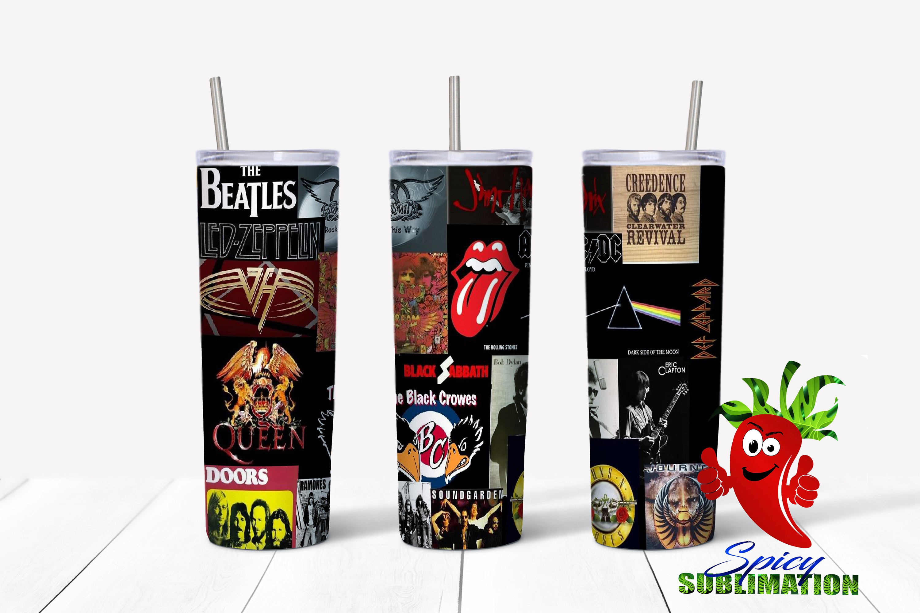 Rock Music Sublimation Waterslide Design 20oz Tumbler Full - Etsy