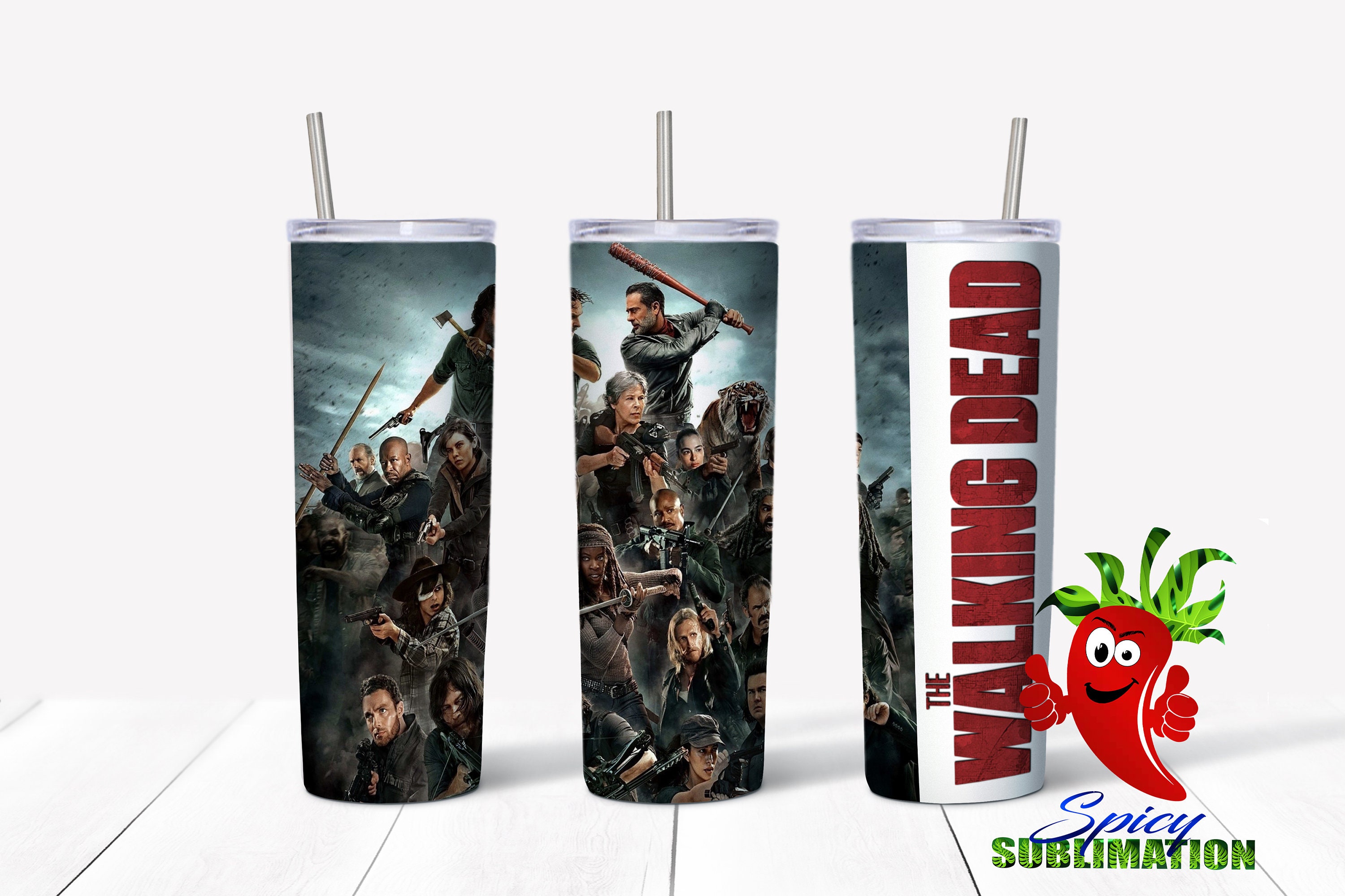 Walking Dead Sublimation Waterslide Design 20oz Tumbler Full Wrap - Etsy
