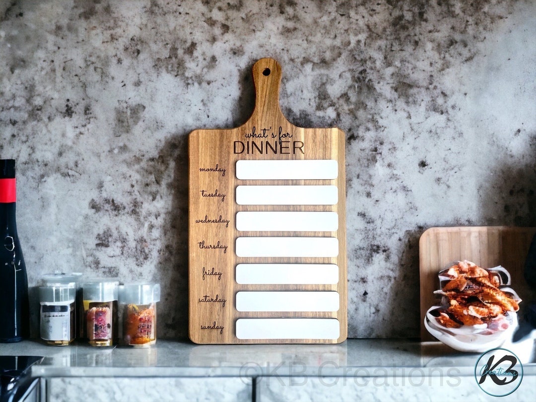 What's for Dinner Board, Weekly Meal Planner, Menu Cutting Board, Dry ...