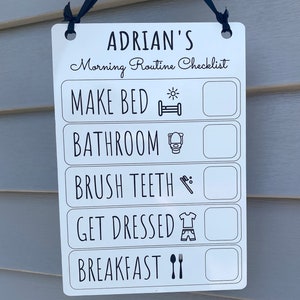 Personalized Bedtime Routine Checklist, Kids Routine Whiteboard Chart ...