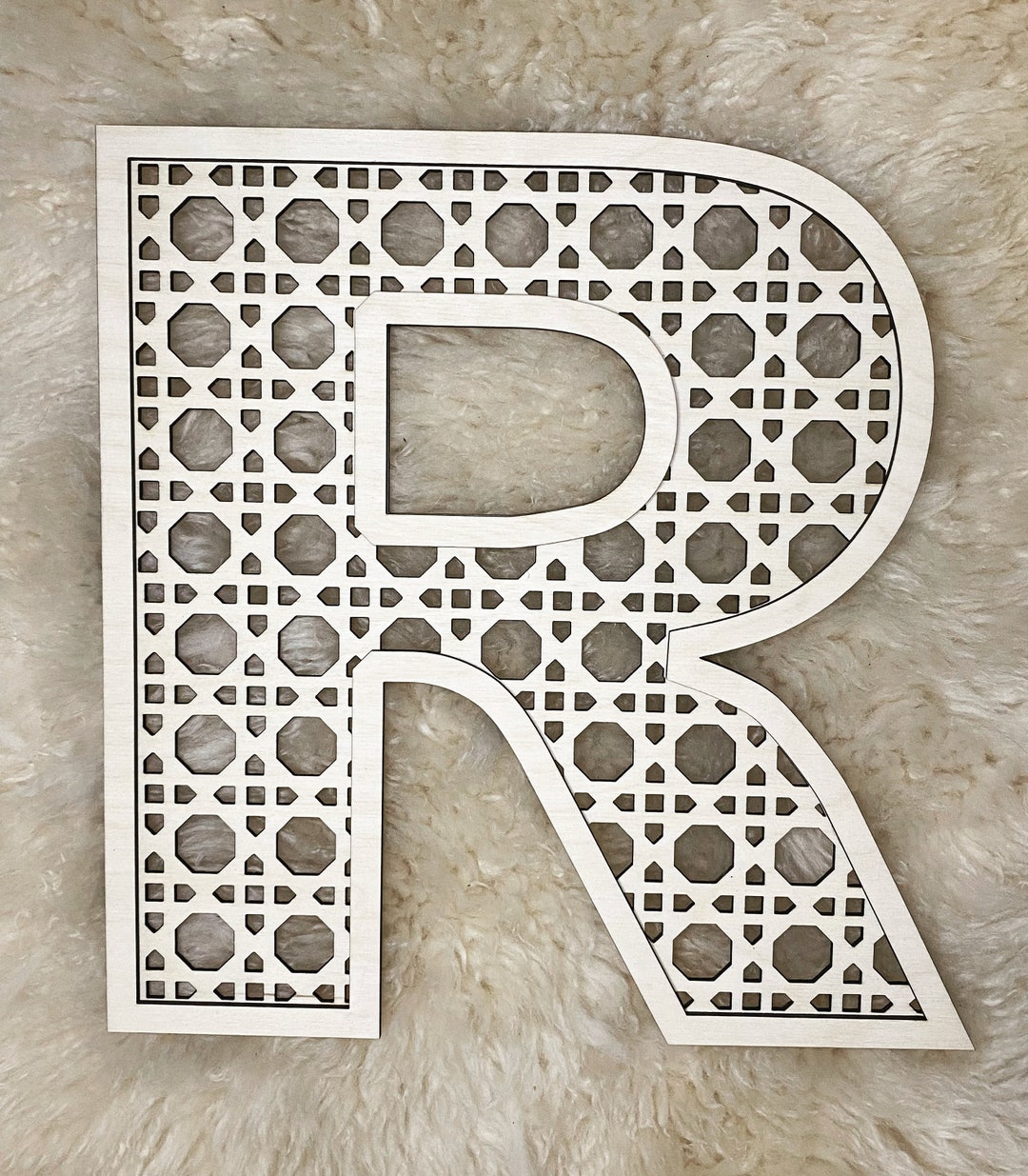 Wooden Rattan Letters, Wicker Letters, Boho Decor, Nursery Letters - Etsy
