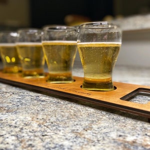 Beer Flight Board With Pub Glasses, Customizable Wooden Drink Flight - Etsy