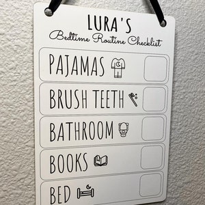 Personalized Bedtime Routine Checklist, Kids Routine Whiteboard Chart ...