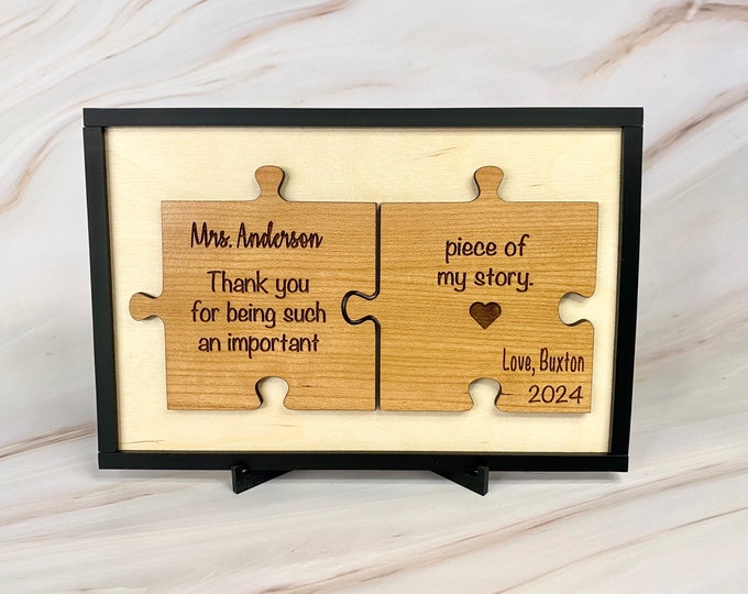 Personalized Puzzle Sign, Teacher Appreciation Gift, Thank You Gift ...