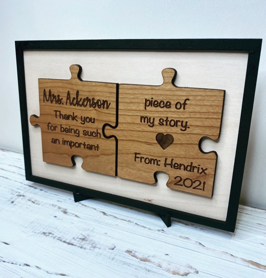 Personalized Puzzle Sign, Teacher Appreciation Gift, Thank You Gift - Etsy