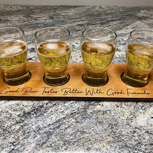 Beer Flight Board With Pub Glasses, Customizable Wooden Drink Flight - Etsy
