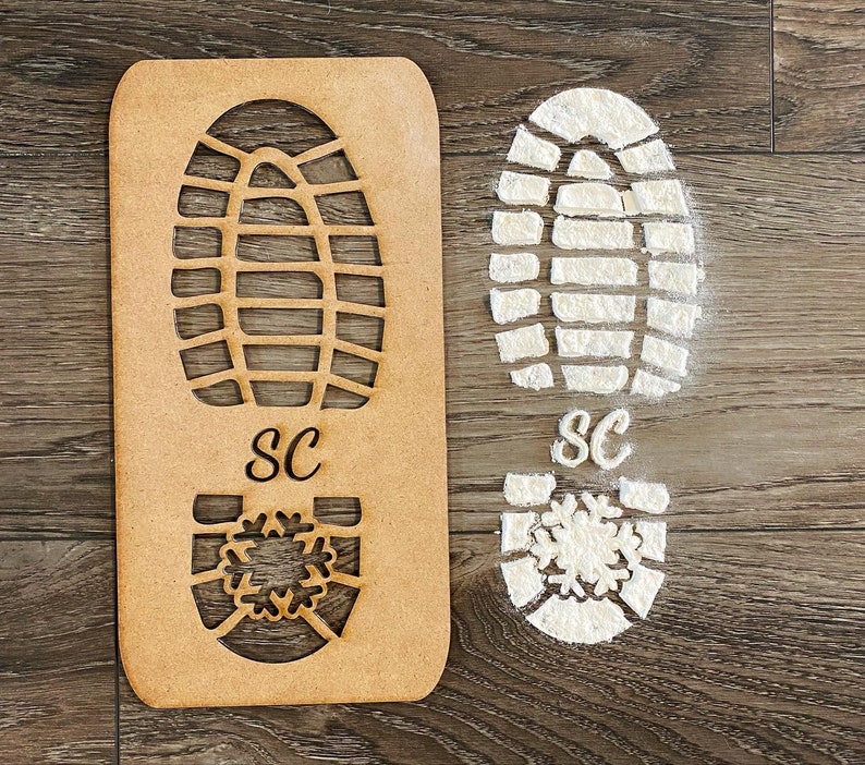 Santa Boot Stencil, Santa Boot Print, Elf Footprints, Reindeer Tracks ...