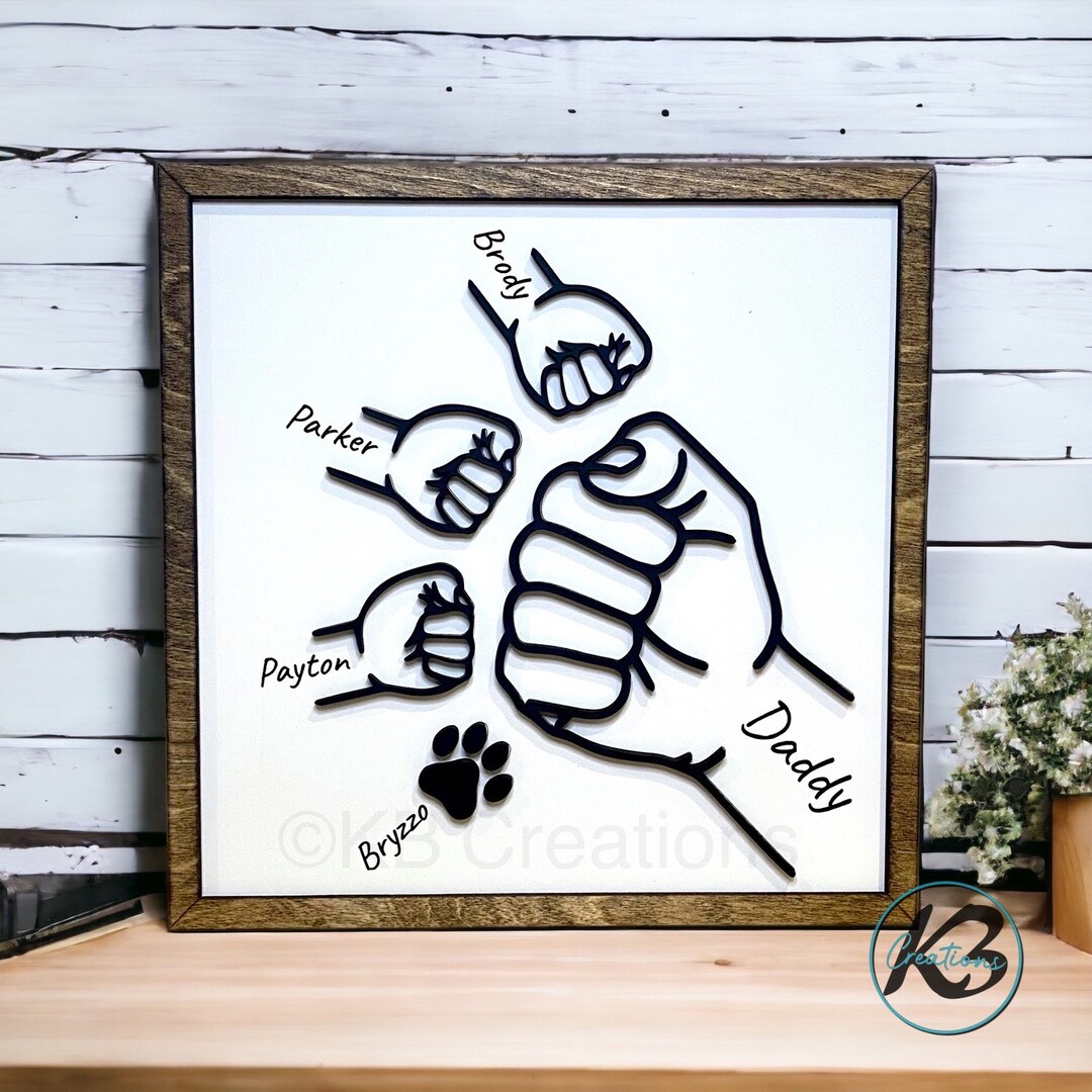 Fist Bump Sign, Personalized Fathers Day Sign, Gift for Dad - Etsy