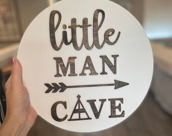 MINI Little Man Cave Hexagon 3D Wooden Sign || Boys Room Decor || Baby ...