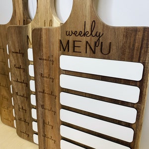 Weekly Menu Cutting Board Dry Erase Menu Board Meal - Etsy
