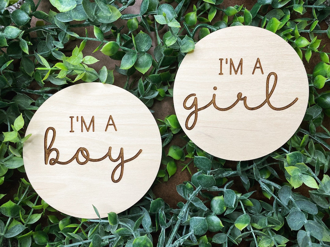 I'm a Boy Sign, I'm a Girl Sign, Birth Announcement Sign, Gender Reveal ...