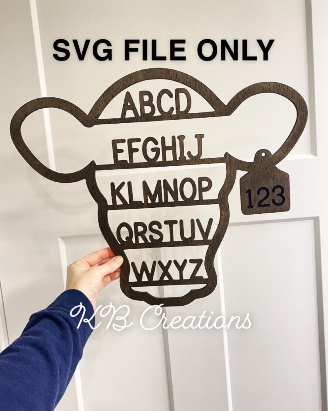 Alphabet Cow Digital Cut File Cow Head SVG Cow With Ear - Etsy