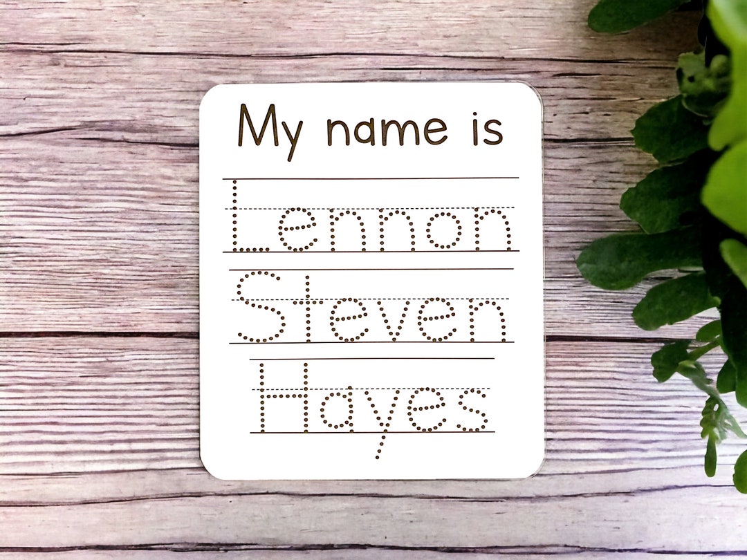 Personalized Name Tracing Whiteboard for Kids - Etsy