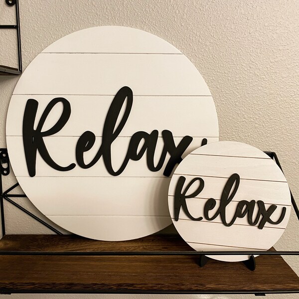 Round Bathroom Sign - Etsy